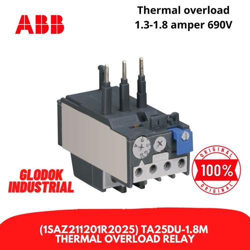 Jual ABB THERMAL OVERLOAD RELAY 1.3-1.8 Amper TA25DU-1.8M 1SAZ211201R2025 - Jakarta Barat ...