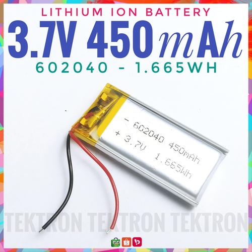 Jual Lithium Ion Battery 3.7V 450MAh Li-ion 3.7VDC 450mA Batre Litium ...