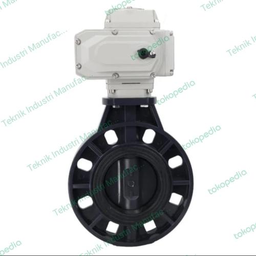Jual Butterfly Valve PVC Motorized 2" inci DN 50 Electric Actuator ...