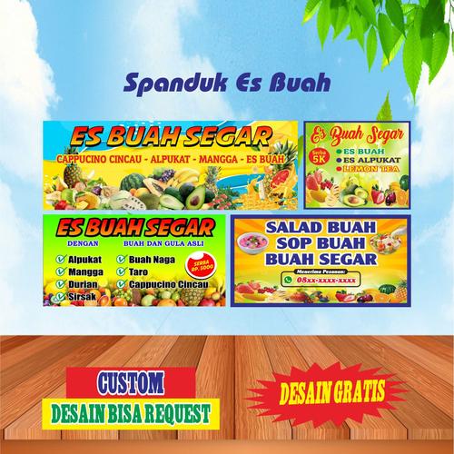 Jual Spanduk Banner Es Buah Es Campur gratis desain Custom - 2Mx50CM ...
