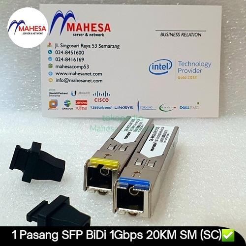 Jual 1 PAIR SFP SINGLEMODE 1GBPS SM 20KM SC Simplex BiDi FIBER OPTIC FO ...