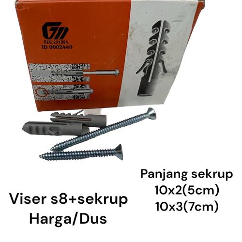 Jual FISER S8 + SEKRUP / SEKRUP AMBALAN / SEKRUP TEMBOK - BOR BETON 8mm ...