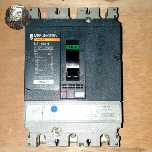 Jual MCCB Breaker Merlin Gerin NS100N 3 Pole 63-80A 50kA 8kV Original ...