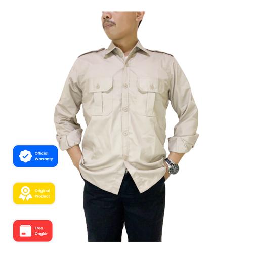 Jual Baju Kemeja PDL PDH Lapangan Lengan Panjang Pakaian Seragam Cream - Biru, XXL - Kota Bekasi ...