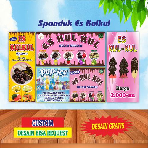 Jual Spanduk Banner Es Kul Kul desain gratis Custom - 1Mx50CM - Kab ...
