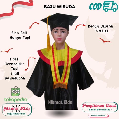 Jual Baju toga anak kostum wisuda anak tk laki laki perempuan kuning ...