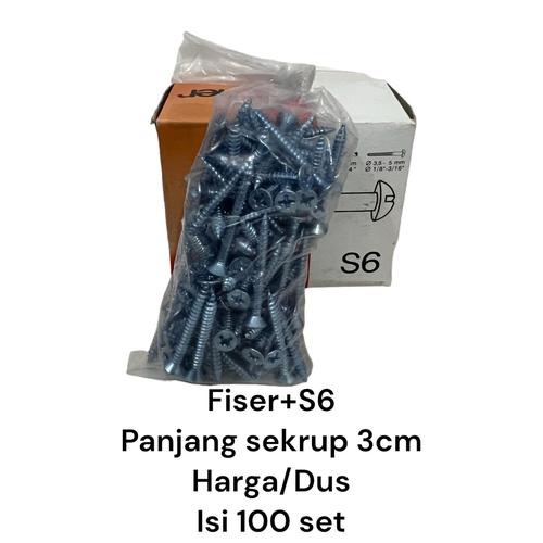 Jual FISER S6 + SEKRUP / SEKRUP AMBALAN / SEKRUP TEMBOK - S6+SEKRUP 3cm ...