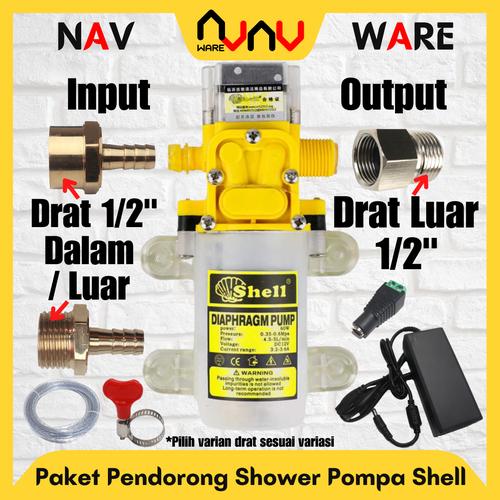 Jual Paket Booster Shower Water Heater Pompa Shell Drat Dalam Luar 1/2 ...