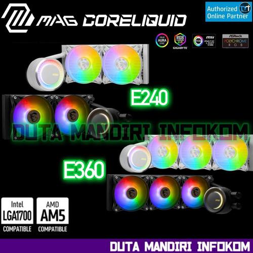 Promo MSI MAG CORELIQUID E240 E360 ARGB - AIO Liquid CPU Cooler Intel & AMD - E240 Black Cicil 0 ...