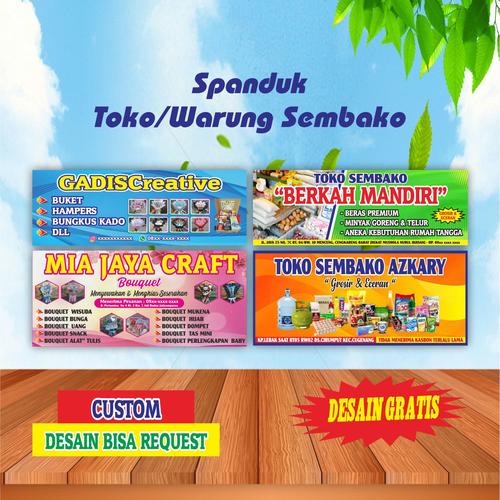 Jual Spanduk Banner Sembako Warung desain gratis Murah Custom - 1Mx50CM ...