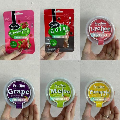 Jual FRUITEN CHEWY CANDY STRAWBERRY / COLA / LYCHEE / MELON / GRAPE ...