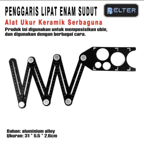 Jual 6 Fold Positional Ruler Penggaris Keramik Penanda Lobang Kran ...