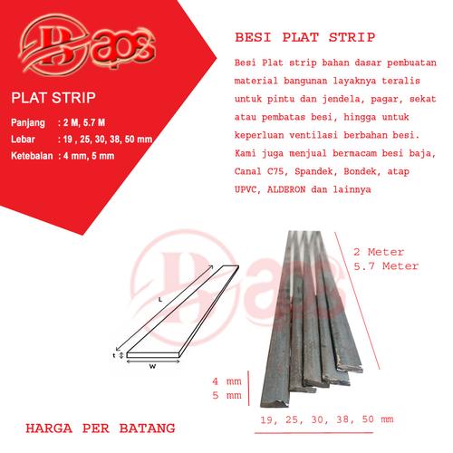 Jual BESI PLAT STRIP - LT 4X19, 2 Meter - Kota Tangerang - Berkat ...