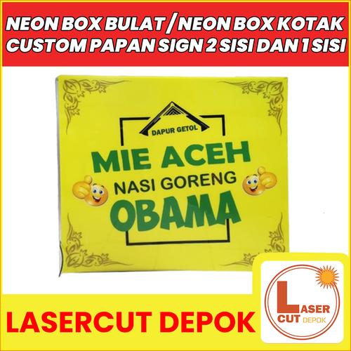 Jual Neon Box Bulat / Neon Box Kotak / Custom Papan Sign 2 Sisi dan 1 ...