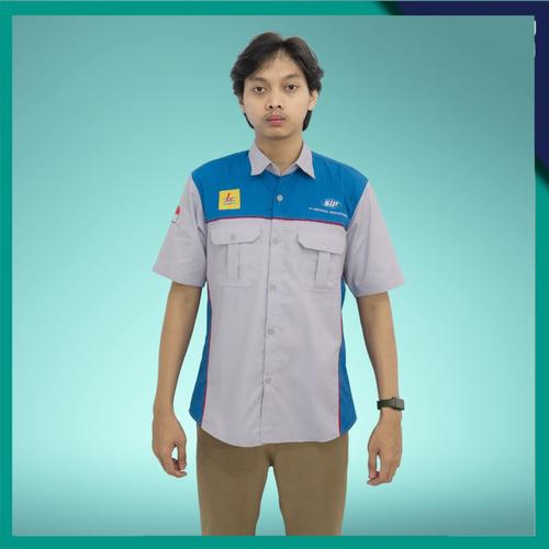 Jual Kemeja Seragam PLN SIP BUMN Lengan Pendek Custom Bordir Satuan ...