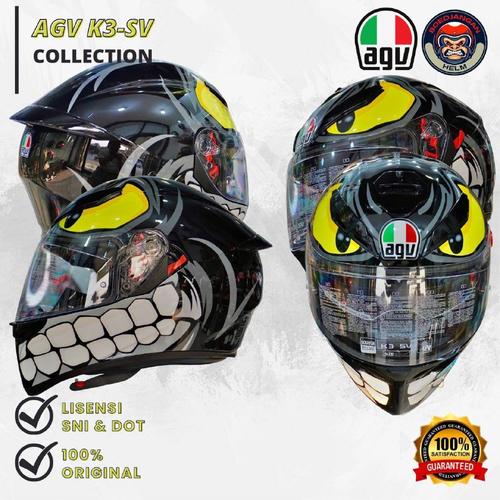 Jual HELM AGV K3SV ANGRY BLACK - AGV K3-SV FULL FACE - AGV K3 ORIGINAL ...