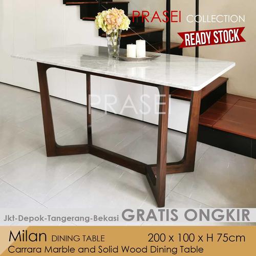 Jual MILAN - Marble & Solid Wood Dining Table Meja Makan Marble dan ...