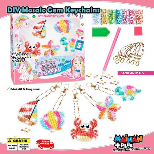 Promo Mainan Gantungan Kunci Manik DIY Diamond Beads Painting Keychains ...