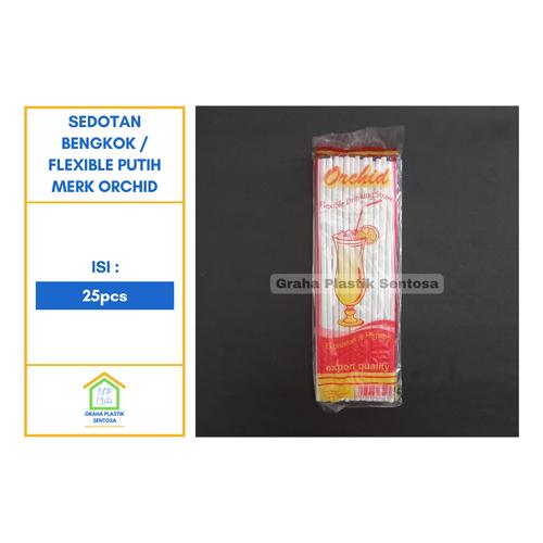 Jual Sedotan Bengkok / Flexible Putih Minuman Es Teh / Jus Merk Orchid ...