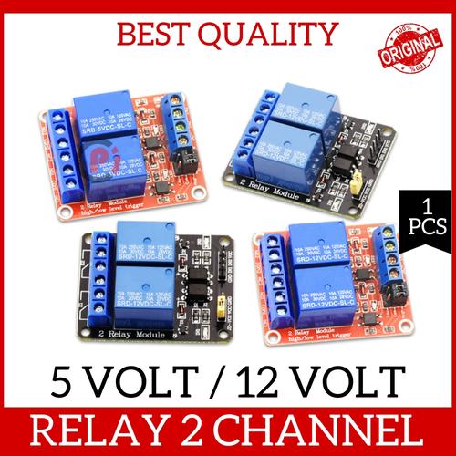 Jual Relay 2 Channel Module Modul 2 CH 5 Volt 5V / 12 Volt 12V ...