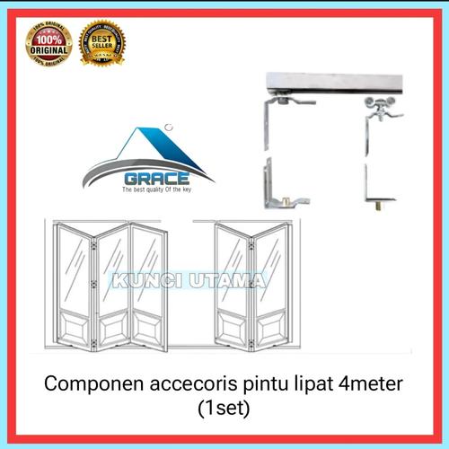 Jual Rel pintu lipat 4m hd 400 accesoris paket pintu lipat 4meter 1set ...
