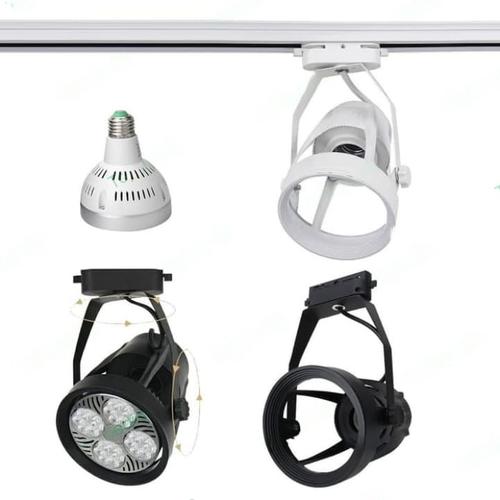 Jual KAP LAMPU SOROT PAR30 PLAFON REL HITAM PUTIH FITTING E27 AUTOLUX ...