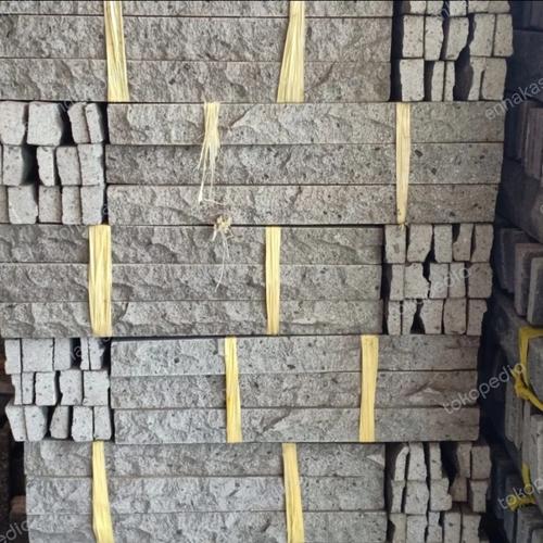 Jual batu alam susun sirih andesit 3x30 cm dinding pagar dan pilar ...