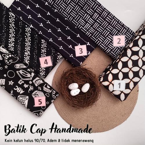 Jual Kain Batik Cap Garutan Kawung Lurik Parang Kartun Anak Hitam Putih ...