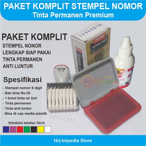 Jual Paket Stempel Nomor | Stempel Nomor 8 Digit Tinta Permanen Plastik ...
