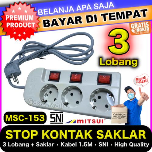 Jual Mitsui Terminal Stop Kontak Saklar 3 lubang 1,5 Meter MSC 153 ...