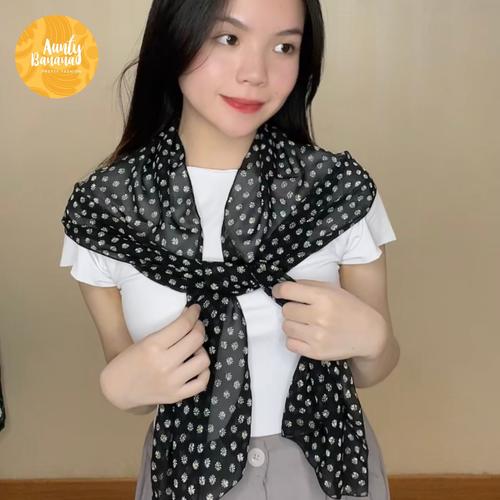 Jual Syal Scarf Motif Bunga Daisy Cantik Aksesoris Fashion Wanita Shawl ...