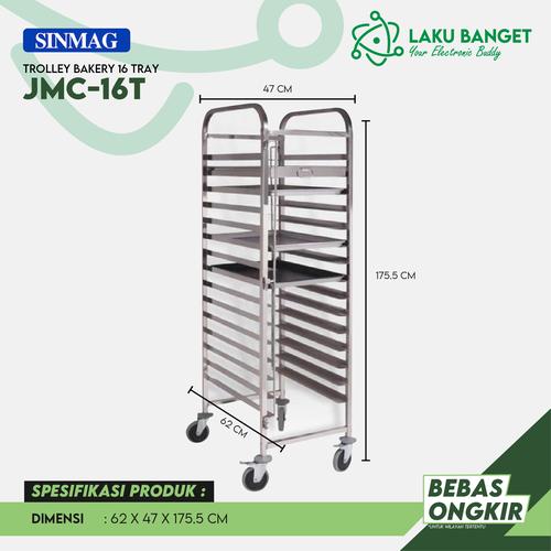 Jual Bakery Trolley 16 Tray Sinmag JMC-16T / Troli Roti 16 Loyang JMC ...