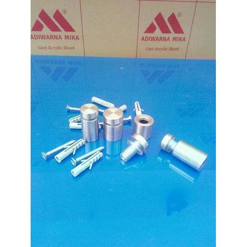 Jual Pen Iklan 19x20 Baut Display Acrylic Sign Board Pin Stainless Baut ...