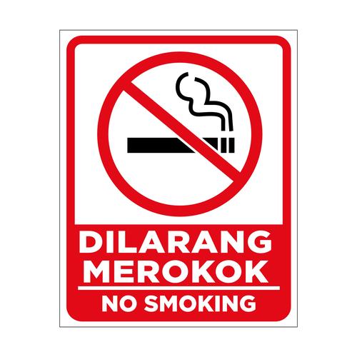 Jual STIKER DILARANG MEROKOK / NO SMOKING Uk. 20 x 25 CM SIGN RAMBU K3 ...