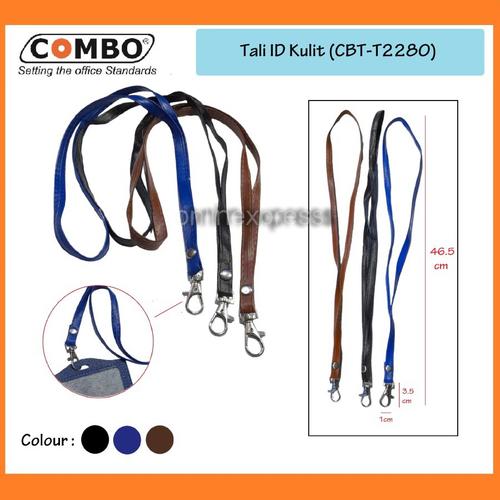 Jual Tali ID Card Kulit / Tali Name tag / Gantungan Kartu T2280 - Hitam ...