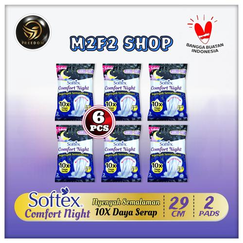 Jual Softex Comfort Night Pembalut Malam Sachet Isi 2 Pads - Wing (6 ...