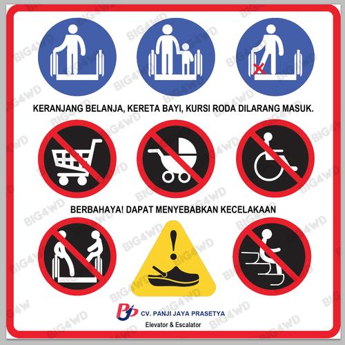 Jual STICKER SAFETY STIKER KESELAMATAN / LARANGAN ESKALATOR - original ...