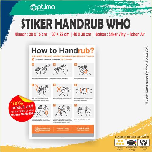 Jual Stiker How To Handrub dari WHO - Kab. Klaten - Optima Media Edu | Tokopedia