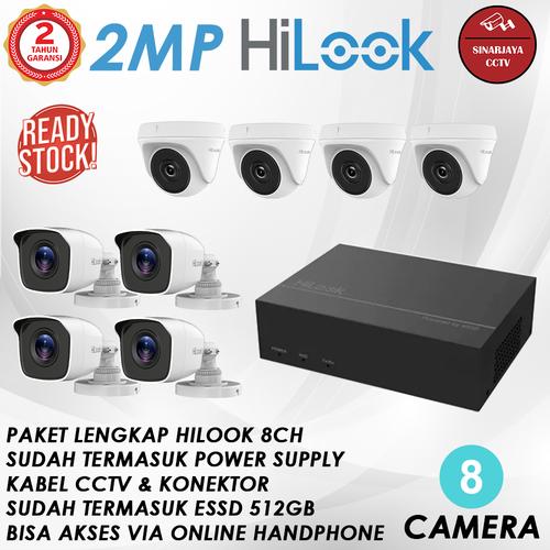 Jual Paket Cctv 8 Camera Hilook eDVR Termasuk eSSD Memory 512GB ...
