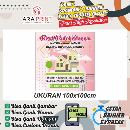 Jual Print Spanduk Kost Putri 100X100Cm Bisa Custom Desain Banner Murah ...