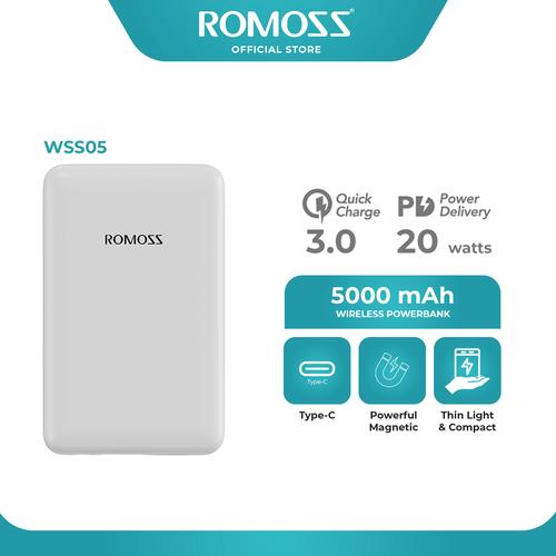 Jual Romoss WSS05 5000mAh Wireless Powerbank Magnetic Magsafe Fast ...