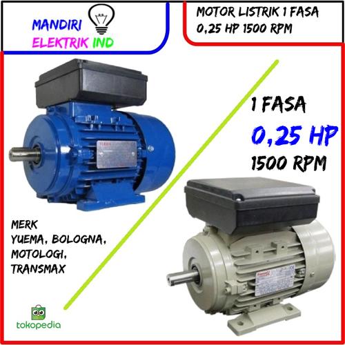 Jual Motor Listrik 1 Fasa 0.25 HP 0,25 HP 1500 rpm Motor Induksi Dinamo ...