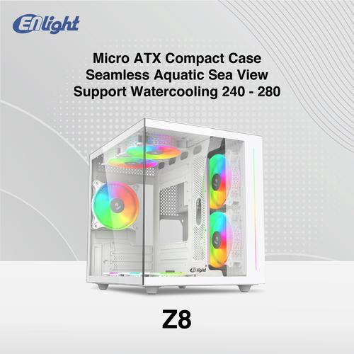 Promo Enlight Z8 Case Compact Seamless Aquatic Sea View M-ATX Inc 3 Fan ...