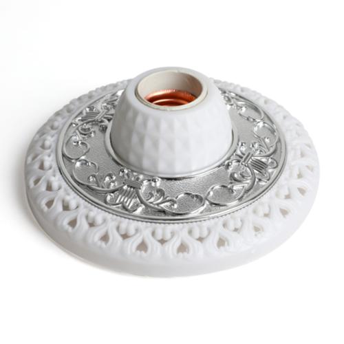 Jual Ornamen Fitting Lampu Plafon Pvc Putih Silver 15 cm x 15 Cm ...