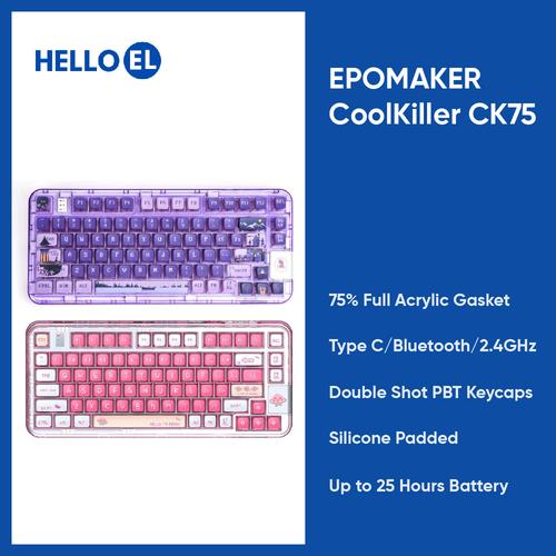 Jual Epomaker CoolKiller CK75 Full Acrylic Gasket Mount Mechanical Keyboard - Pink - Kota ...