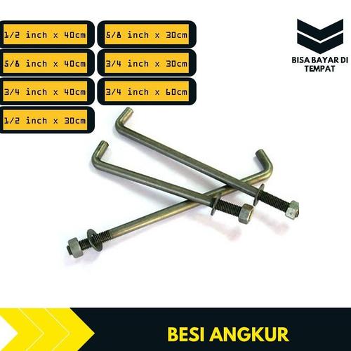 Jual Baut & Mur Anchor / Angkur L - Beton Diameter 1/2 5/8 3/4 Inch ...
