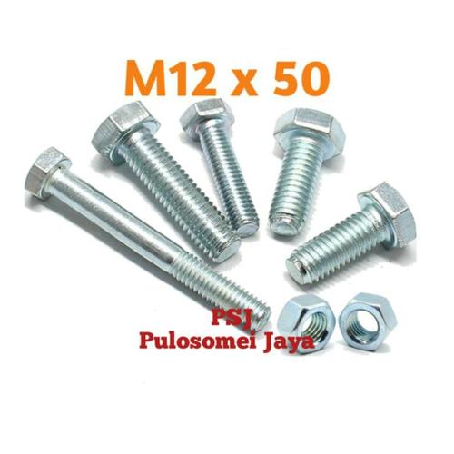 Jual Baut Mur Hex Putih / Galvanis M12 x 50 mm - Jakarta Barat - Gudang ...
