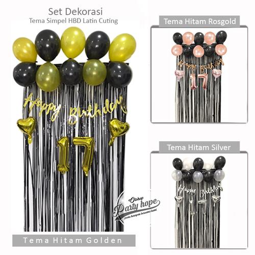 Promo paket dekor hbd banner latin / simpel dekorasi hbd elegan / set ...