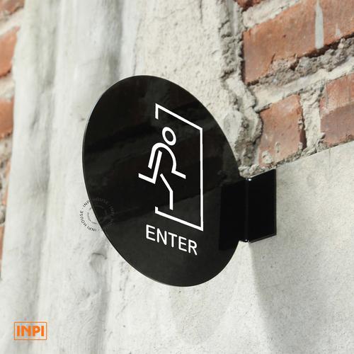 Jual Enter signage - papan akrilik - sign board pop up lingkaran 15 cm ...