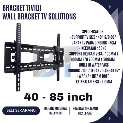 Jual Bracket Braket TV 50 55 60 65 70 75 80 85 90 95 100 Inch TV Size ...